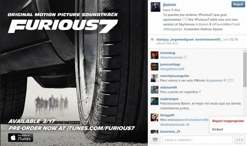 'Ay vamos' de J Balvin sonará en 'Rápido y furioso 7' - Minuto30