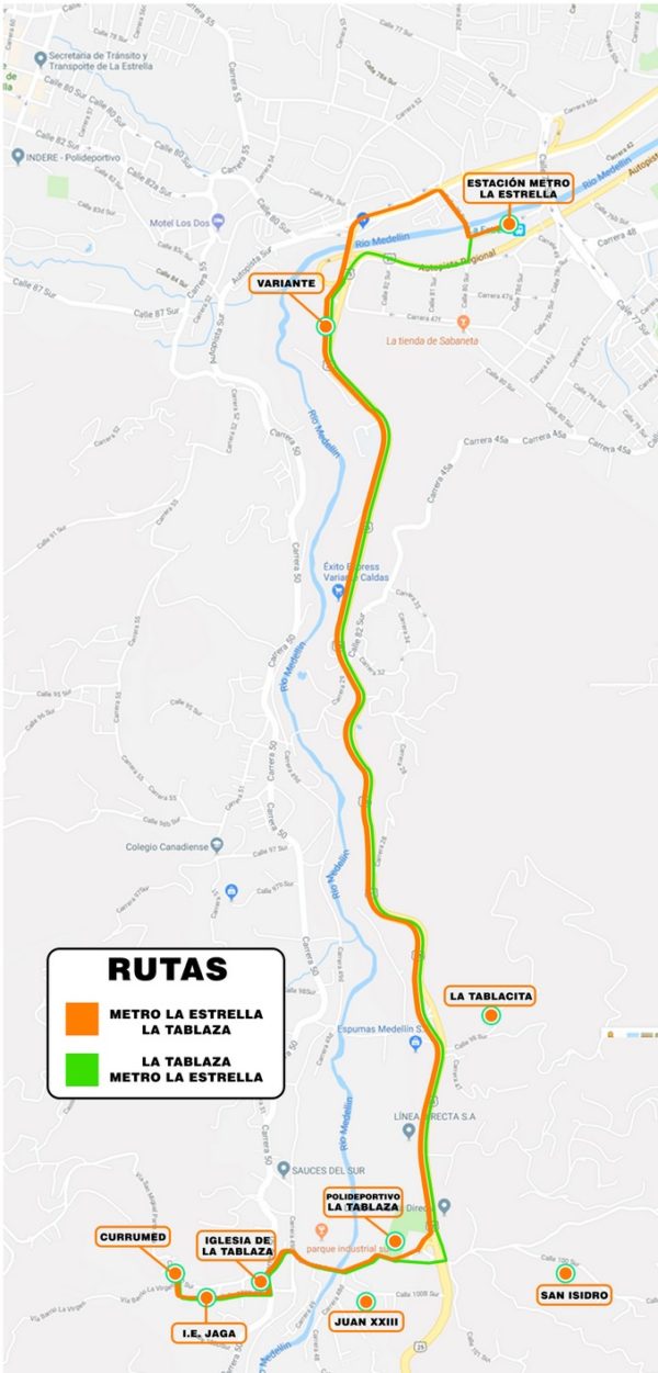 Ya está operando la nueva ruta Tablaza - Metro, conozca su recorrido y ...