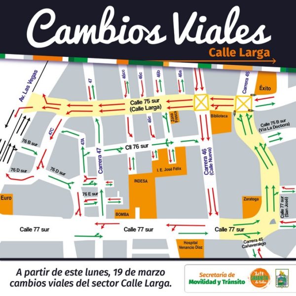 Los cambios viales en Sabaneta para mejorar la movilidad | Minuto30