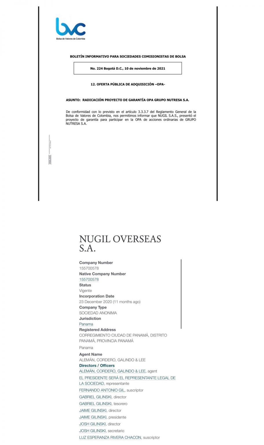 Nugil S.A.S, compañía liderada por Jaime y Gabriel Gilinski, lanzan ...