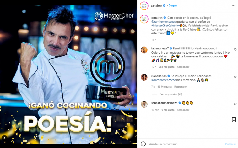 Ramiro Meneses es el ganador de MasterChef Celebrity