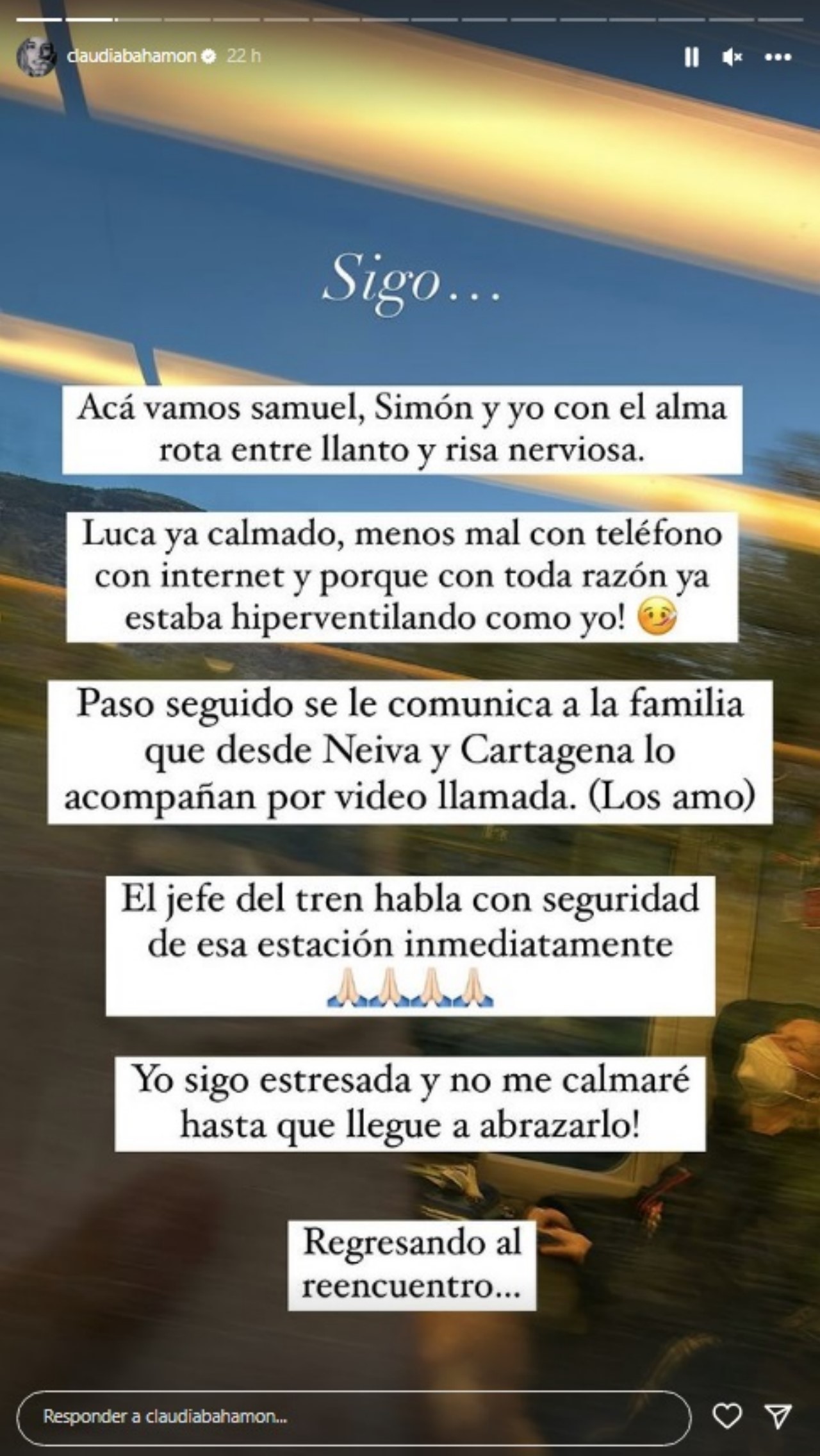 Claudia Bahamón vivió aterradora experiencia con su hijo menor