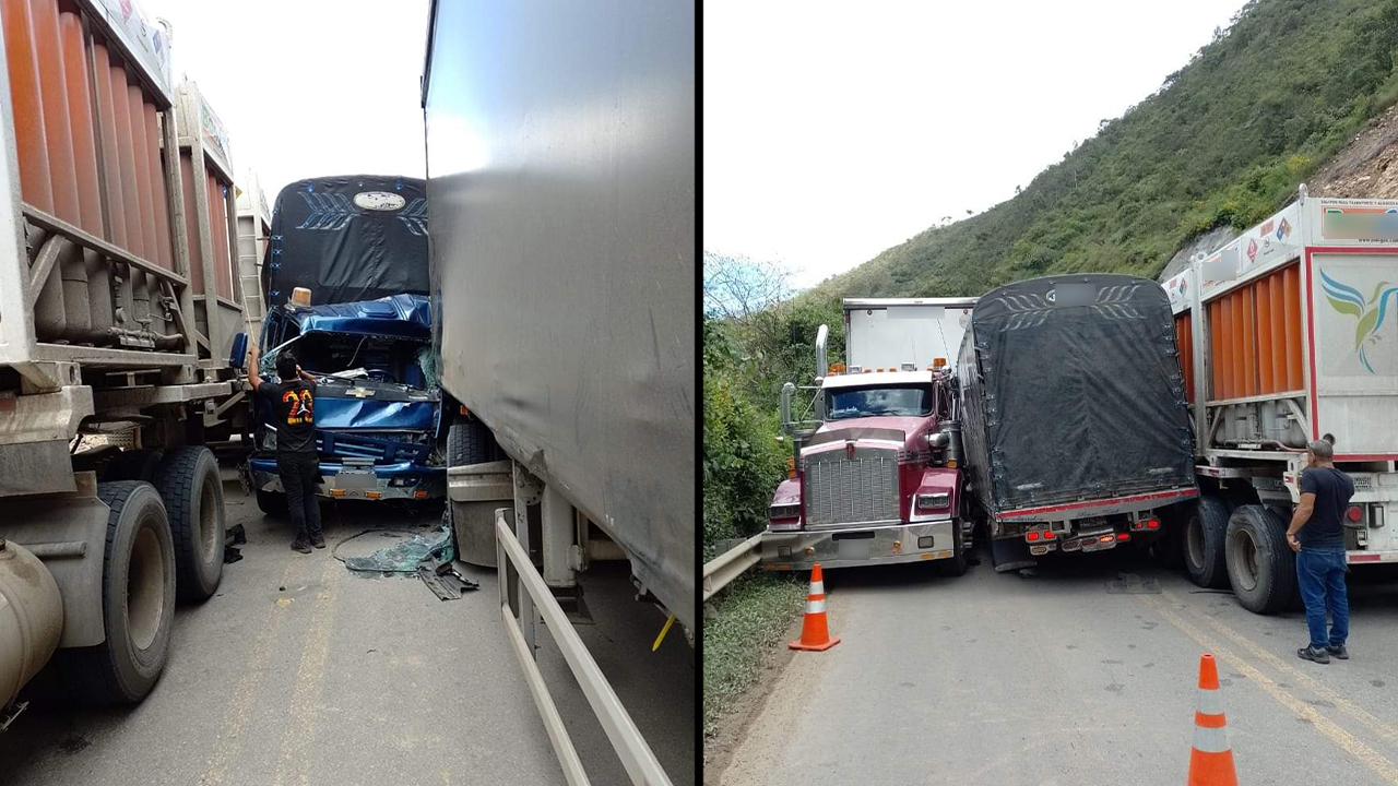 [VIDEO] Como un ‘sanduche’ quedó un camión accidentado entre dos ...