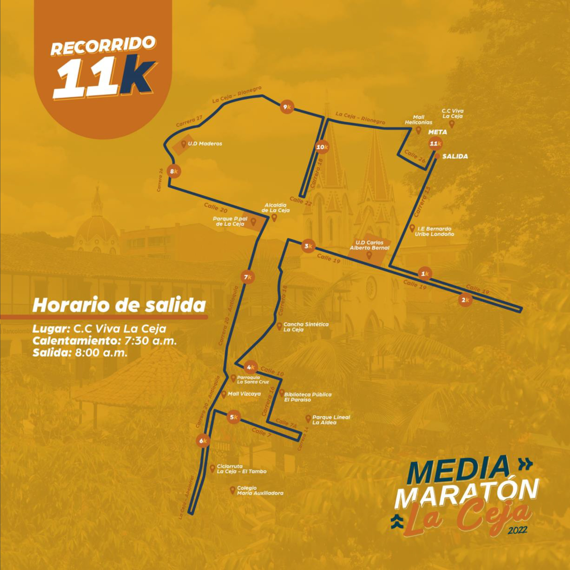 Cerres viales en la Ceja el próximo domingo