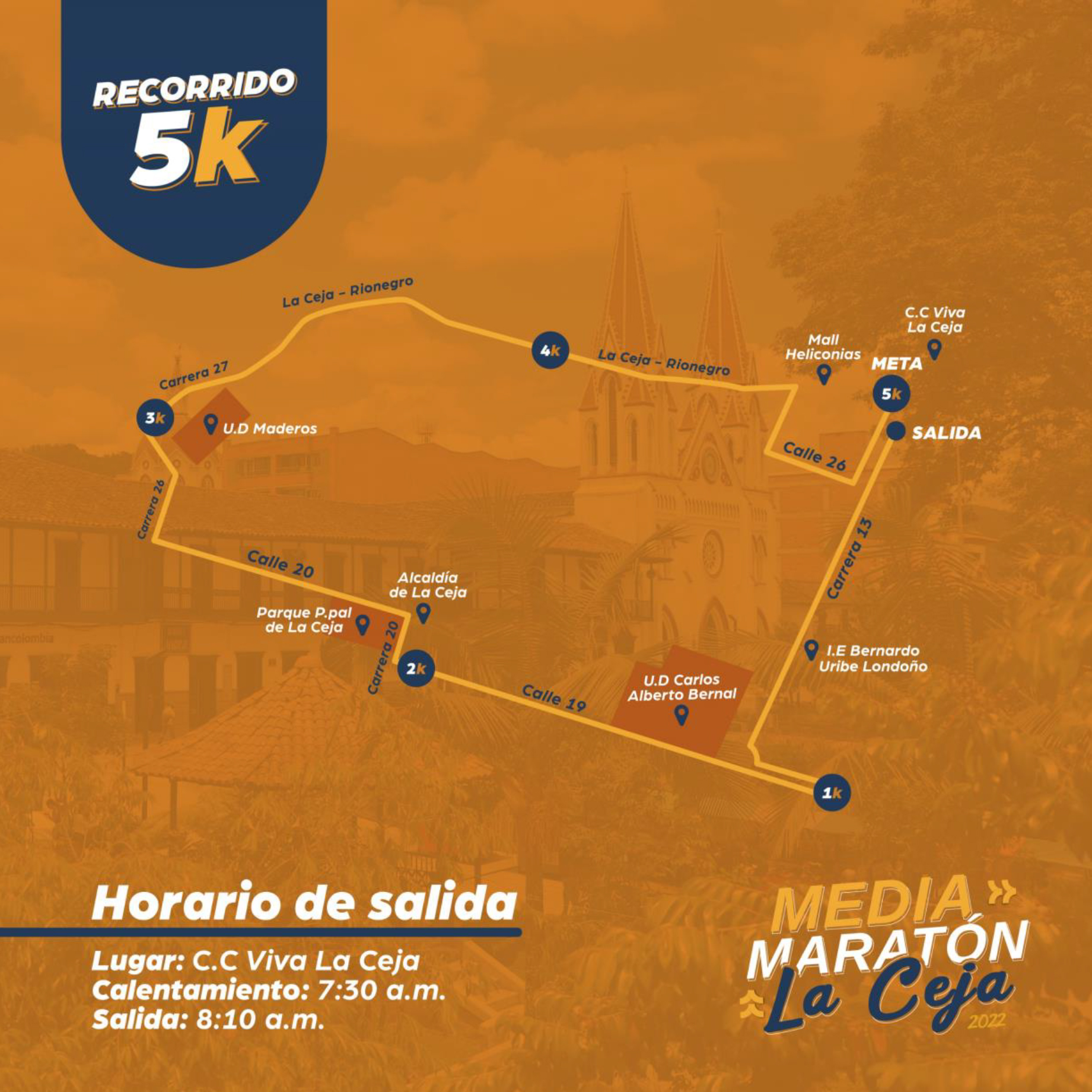 Cerres viales en la Ceja el próximo domingo