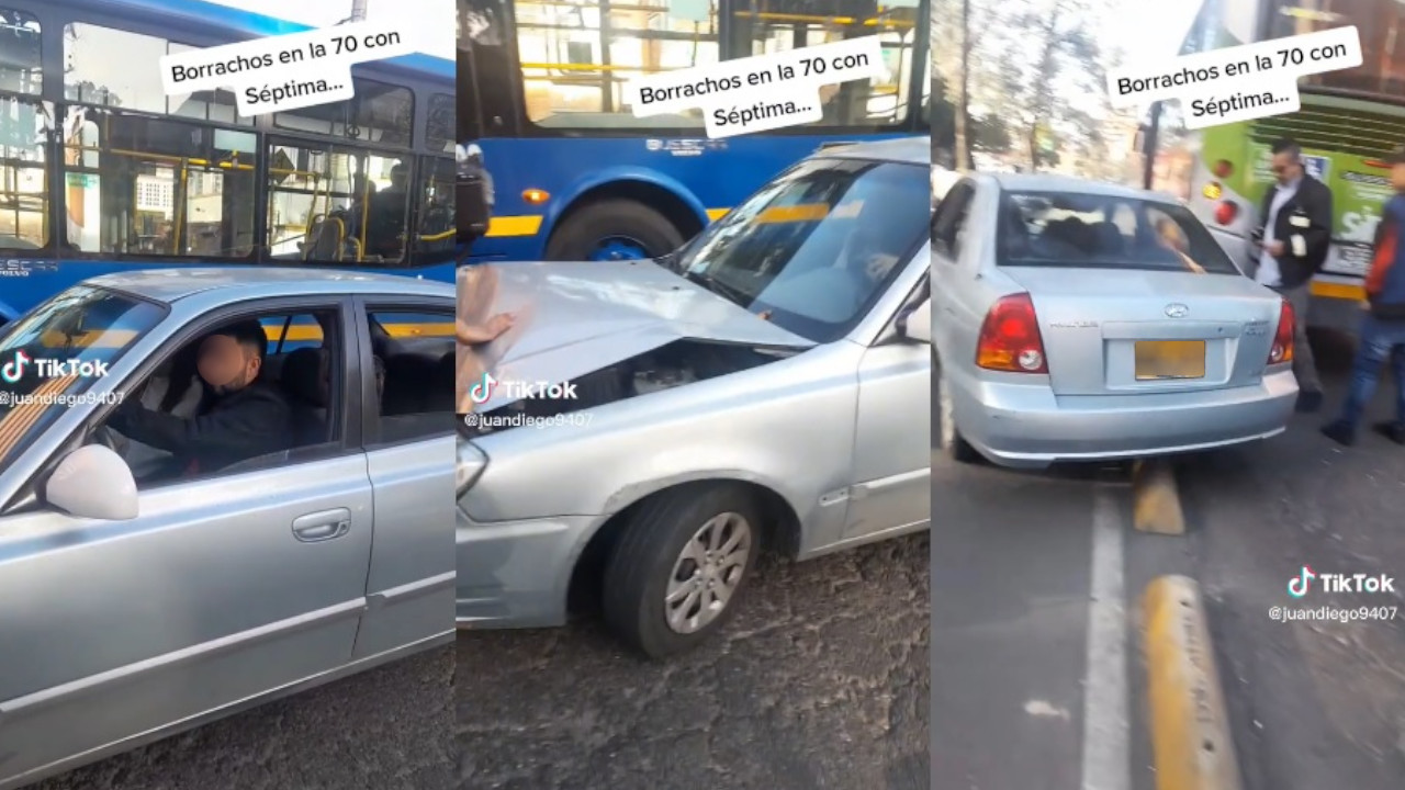 “Borracho” estrelló su carro contra un TransMilenio y huyó | Minuto30