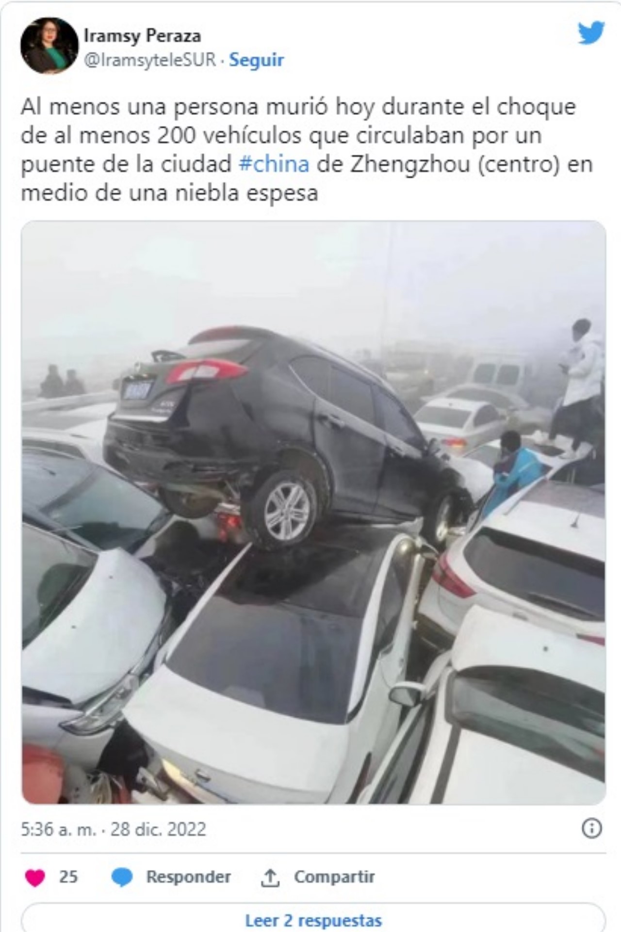 [VIDEO] Choque múltiple en China