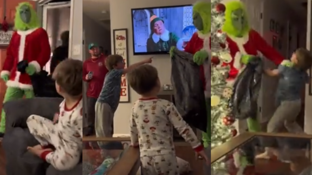 [VIDEO] Niño valiente enfrentó al Grinch para salvar regalos y defender ...