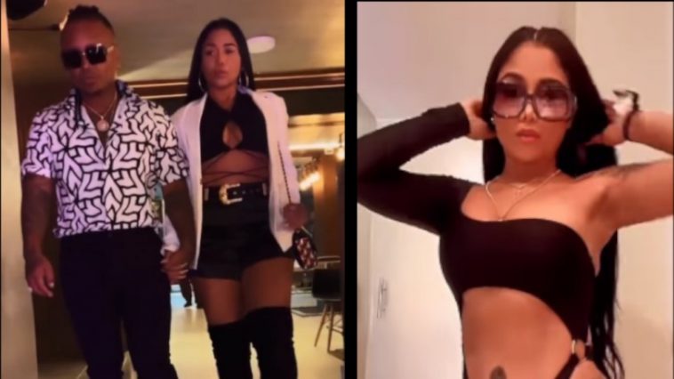 [VIDEO] Te estás descarando, le dicen a Yuranis León, esposa de Mr Black, por salir 'casi desnuda'