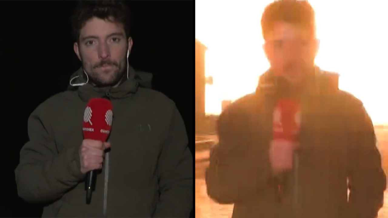 [VIDEO] ¡El señor susto! Bomba explotó a pocos metros de periodista en ...