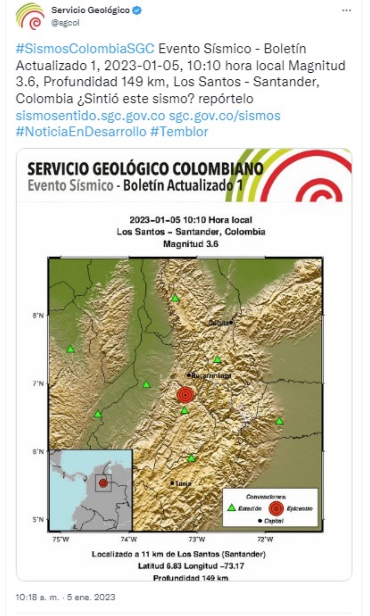 Volvió a temblar en Colombia, ya son tres este jueves