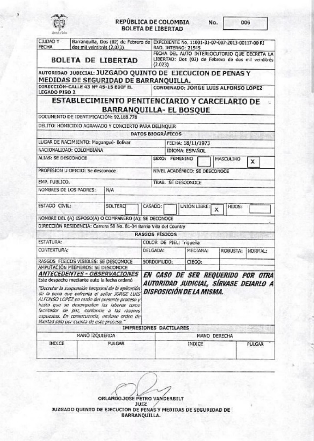 Hijo de Enilce López, ‘La Gata’, quedará en libertad tras ser nombrado ...