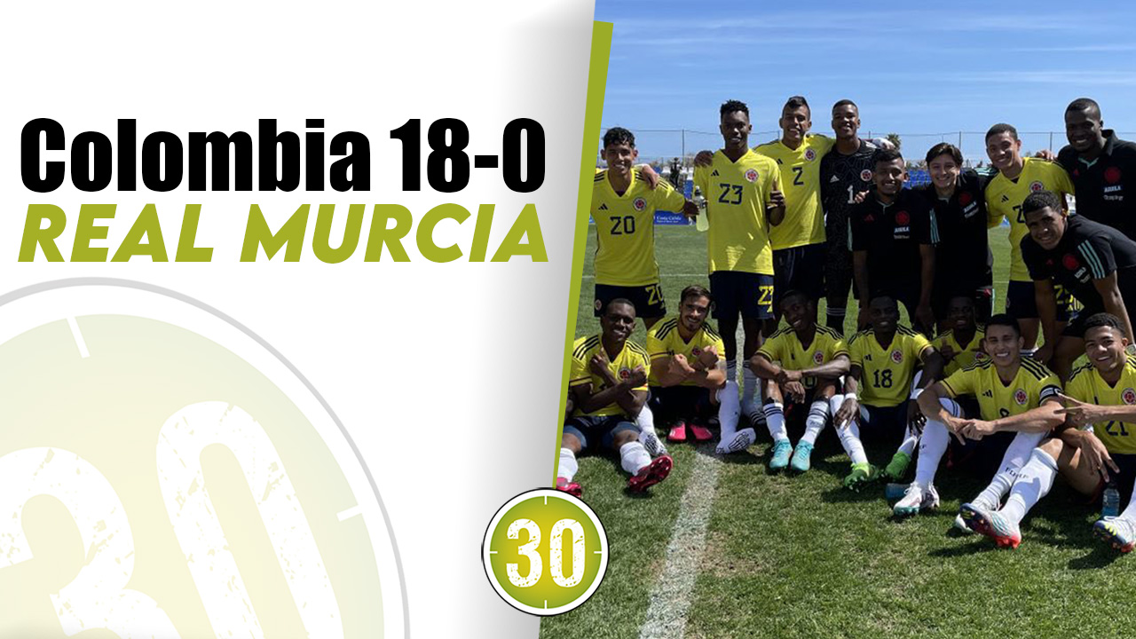 La Selección Colombia Sub-20 goleó a Real Murcia en su gira por España