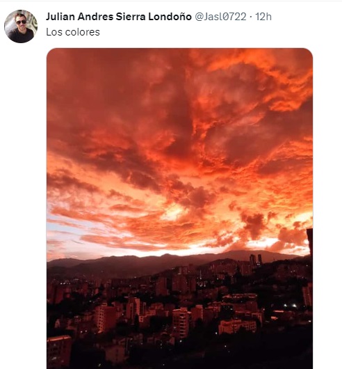 [FOTOS] ¿A qué se deben esos cielos rojos que andan enamorando a Medellín?