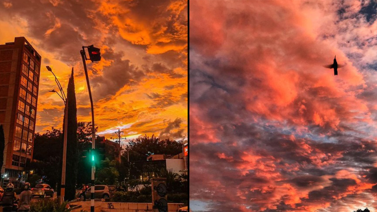 [FOTOS] ¿A qué se deben esos cielos rojos que andan enamorando a Medellín?