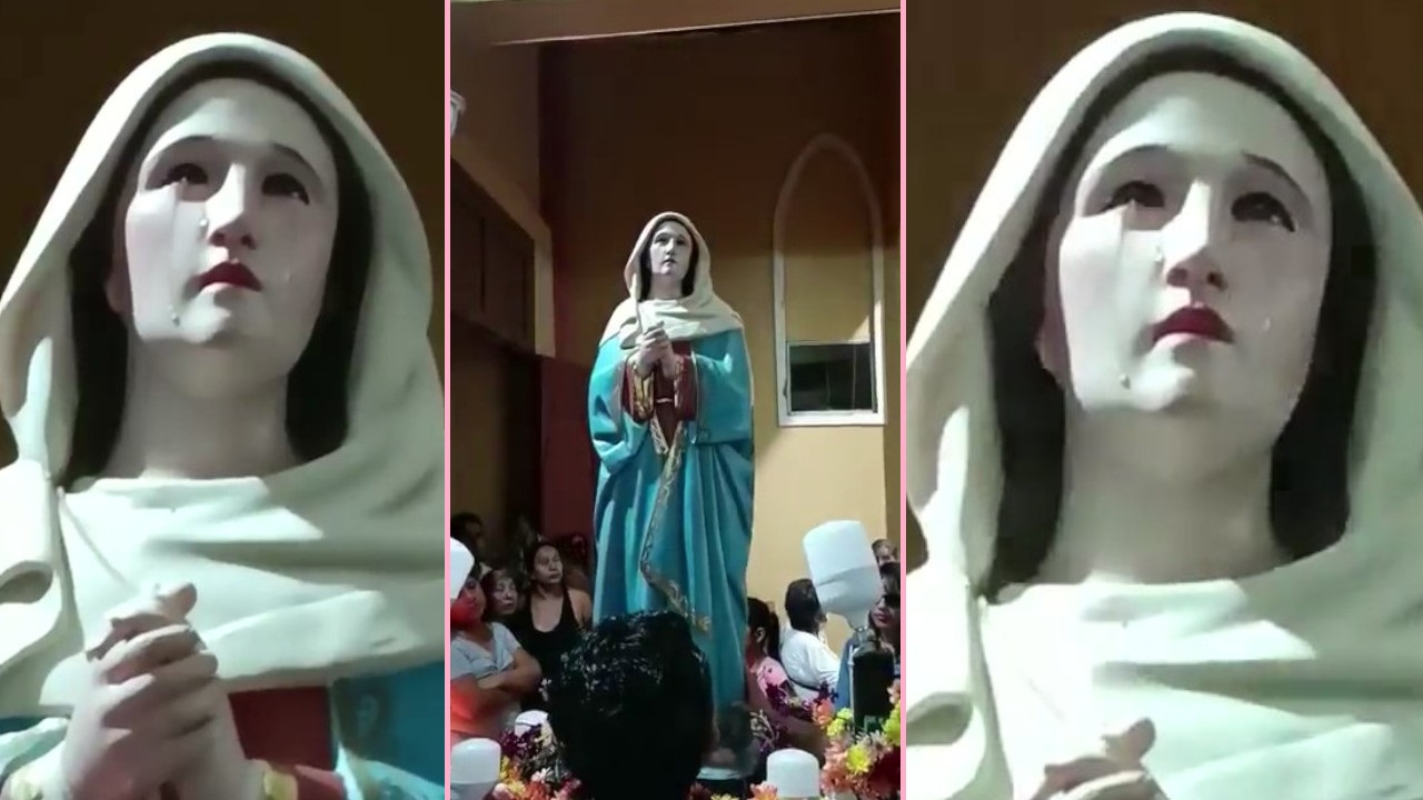 [VIDEO] ¡Impactante! feligreses grabaron la Virgen de la dolorosa llorando