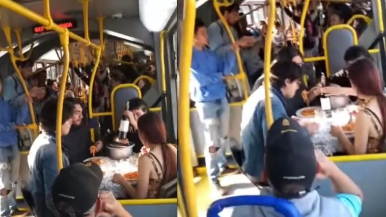 TransMilenio a la carta: imágenes de jóvenes comiendo dentro del bus se ...
