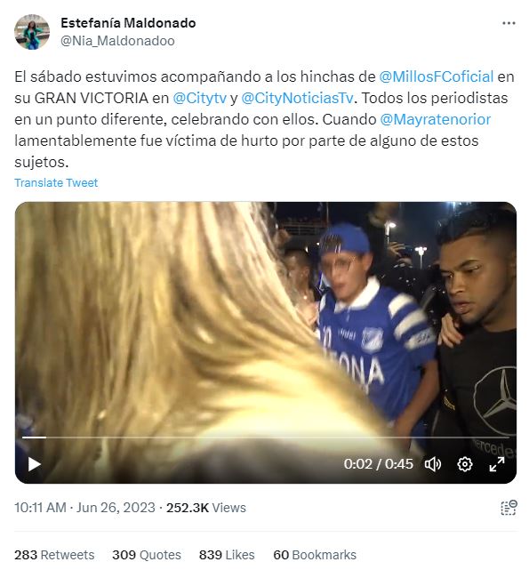 VIDEO. ¡Le dañaron la celebración! Periodista fue robada en el Campin