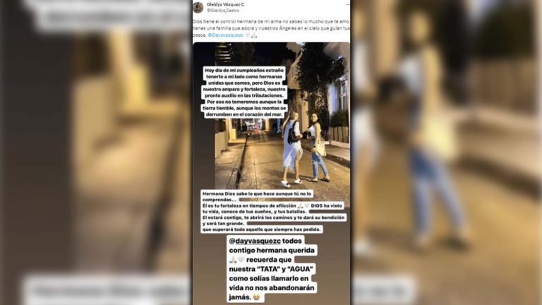 Emotivo mensaje de la policía Gleidys a su hermana Day Vásquez