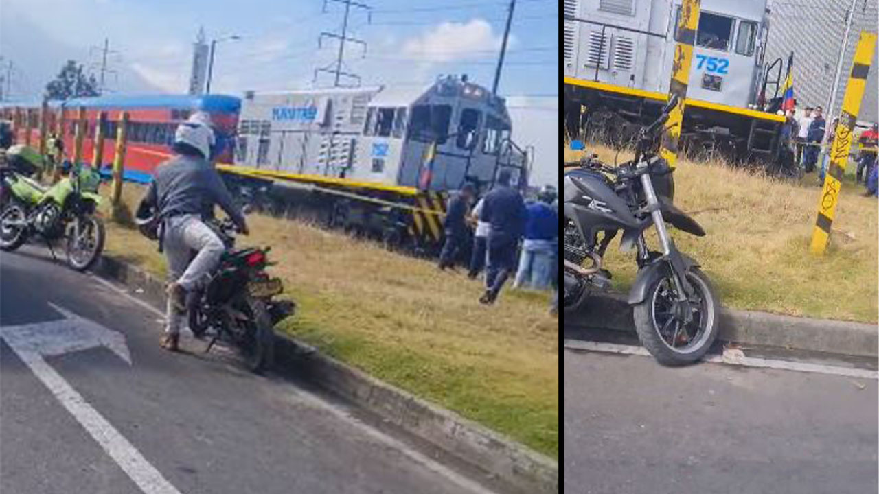VIDEO. ¡Qué imprudencia! Un motociclista fue 'arrastrado' por el tren ...