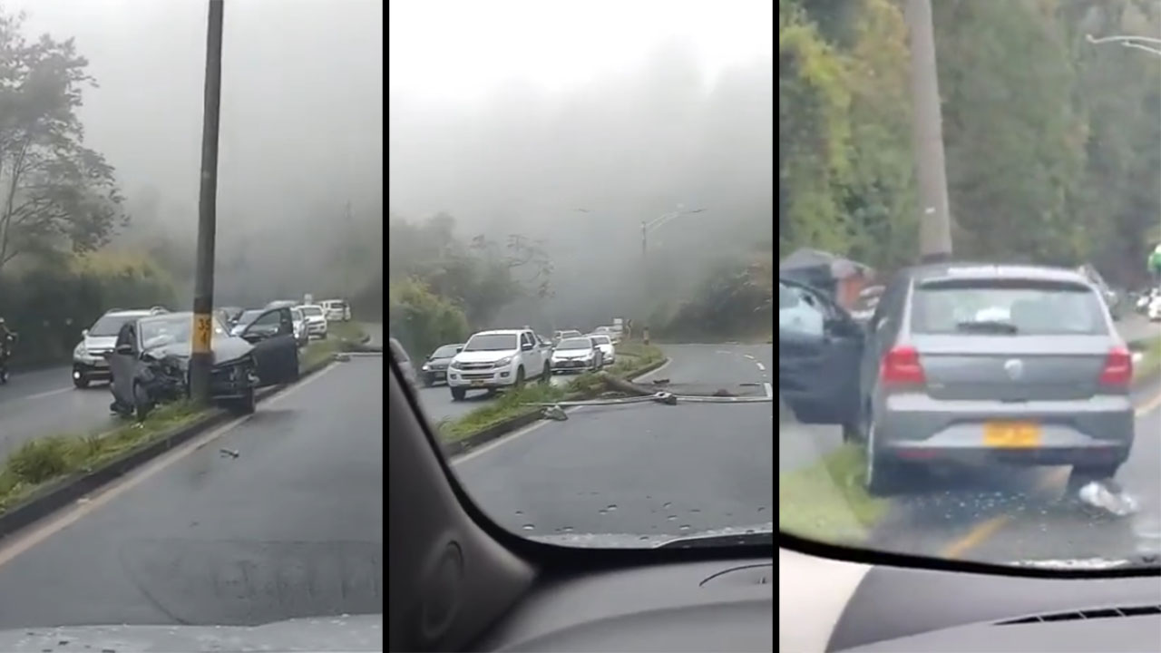 VIDEO. ¡Aush! Carro se estrelló con poste de energía bajando de Las ...