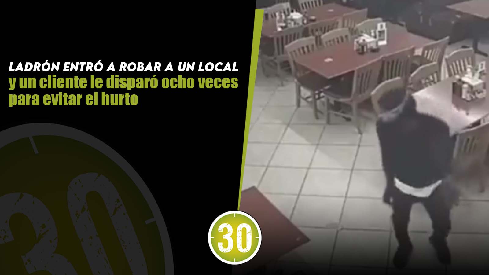 Ladrón entró a robar y cliente le disparó ocho veces