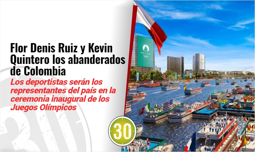 Flor Denis Ruiz y Kevin Quintero los abanderados de Colombia en la inauguración de los Olímpicos ...