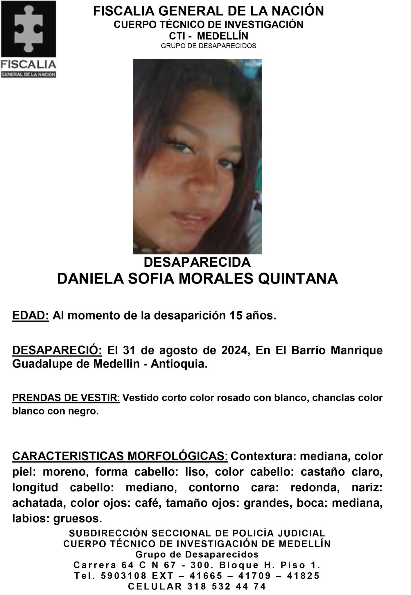 ¿La ha visto? Daniela Sofía Morales está desaparecida | Minuto30