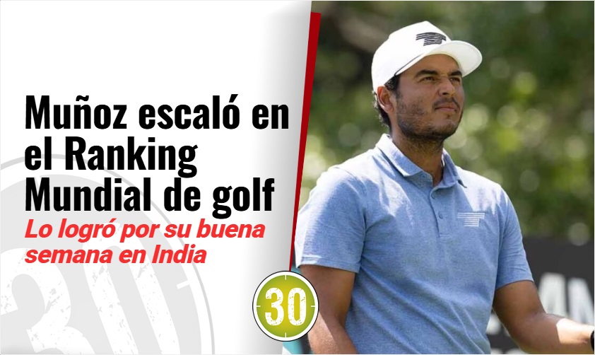 Muñoz escaló en el Ranking Mundial de golf por su buena semana en India ...