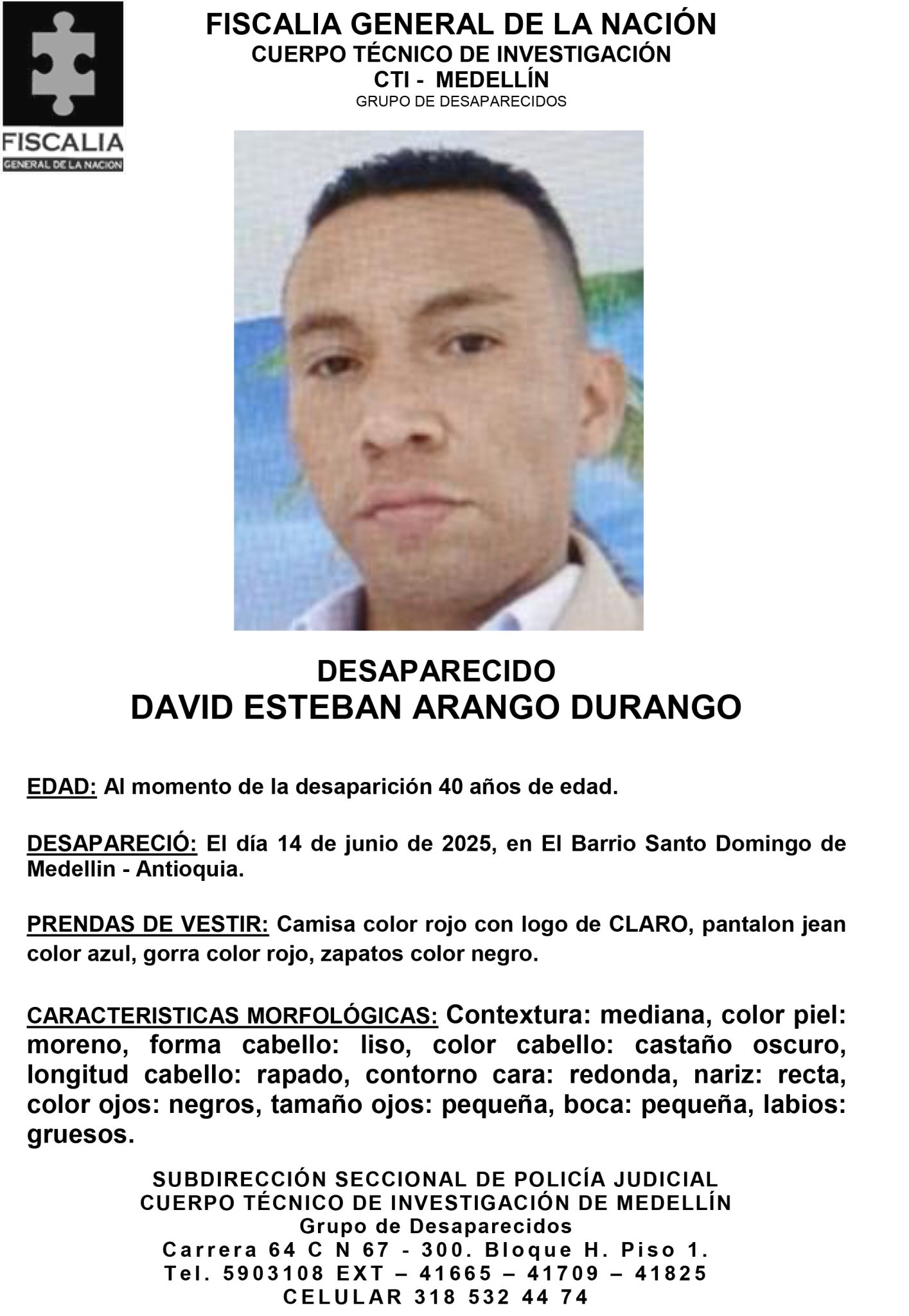 David Esteban Arango desapareció en Medellín - Minuto30