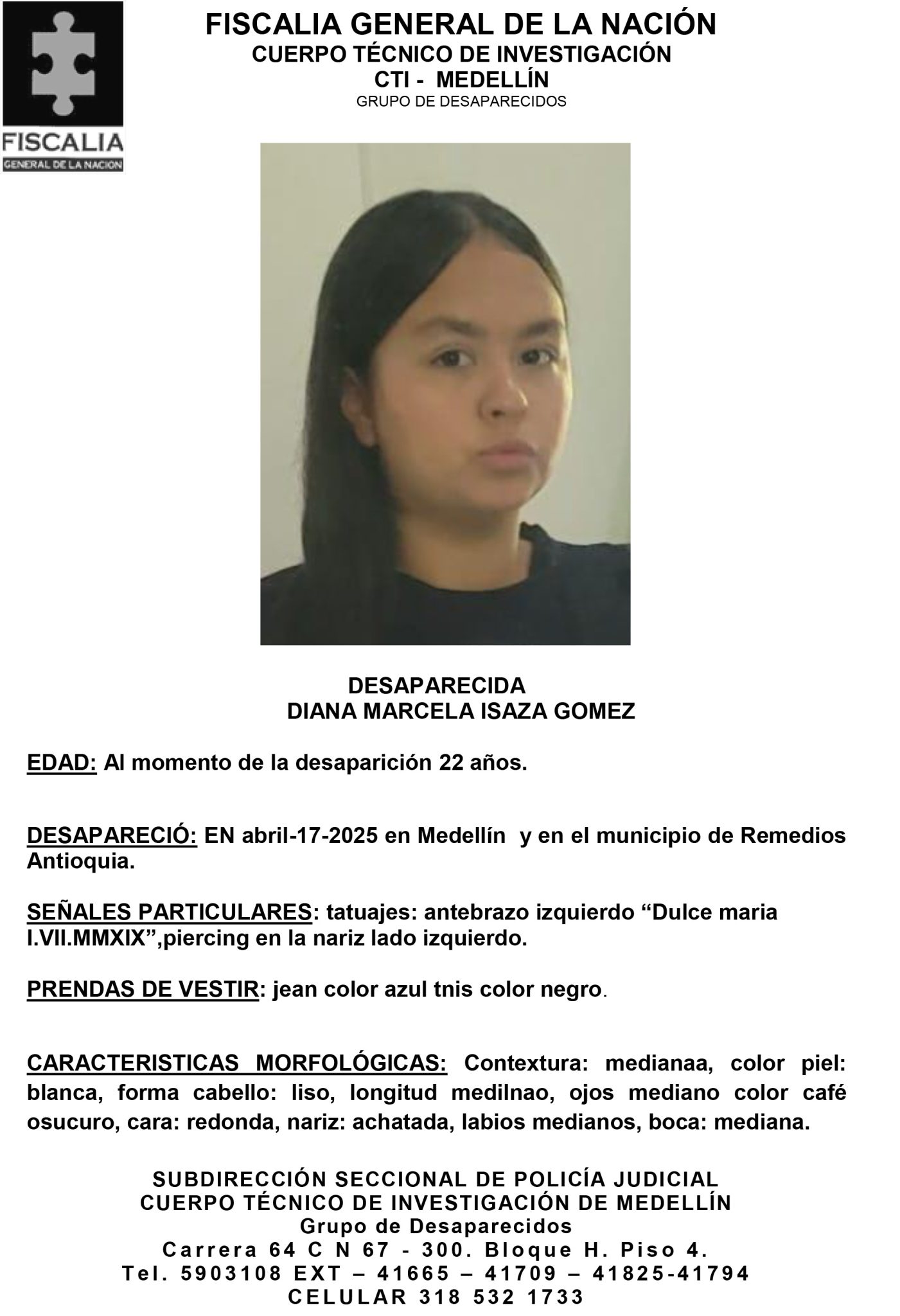 Diana Marcela Isaza desapareció en Medellín - Minuto30