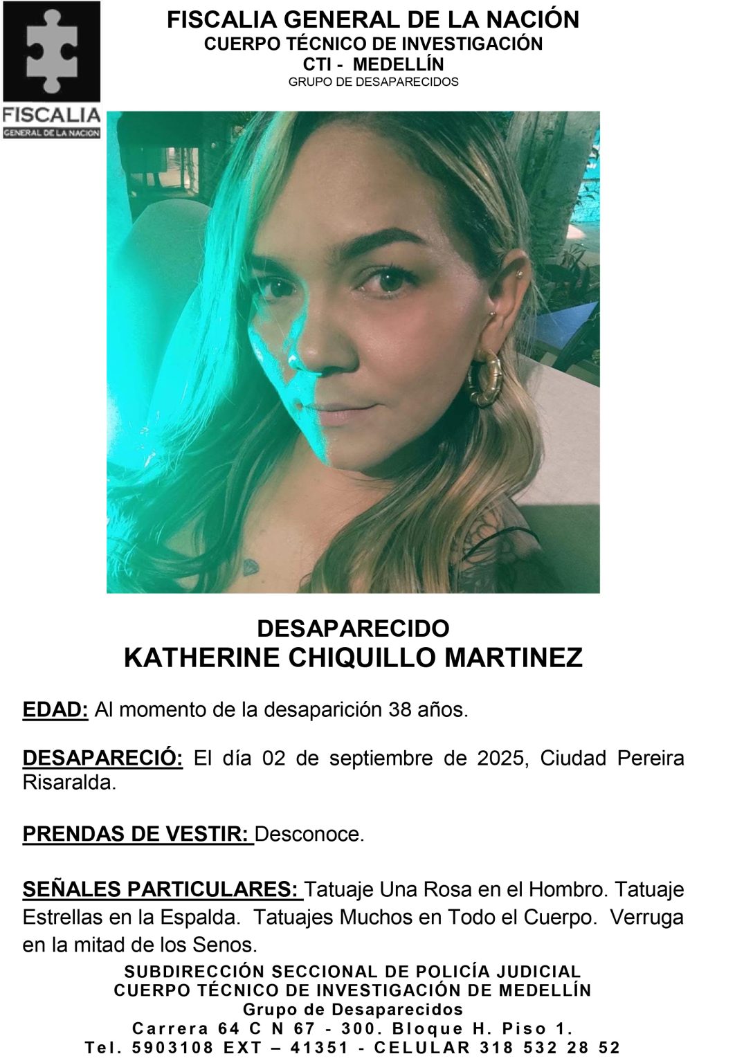 Katherine Chiquillo desapareció en Pereira | Minuto30