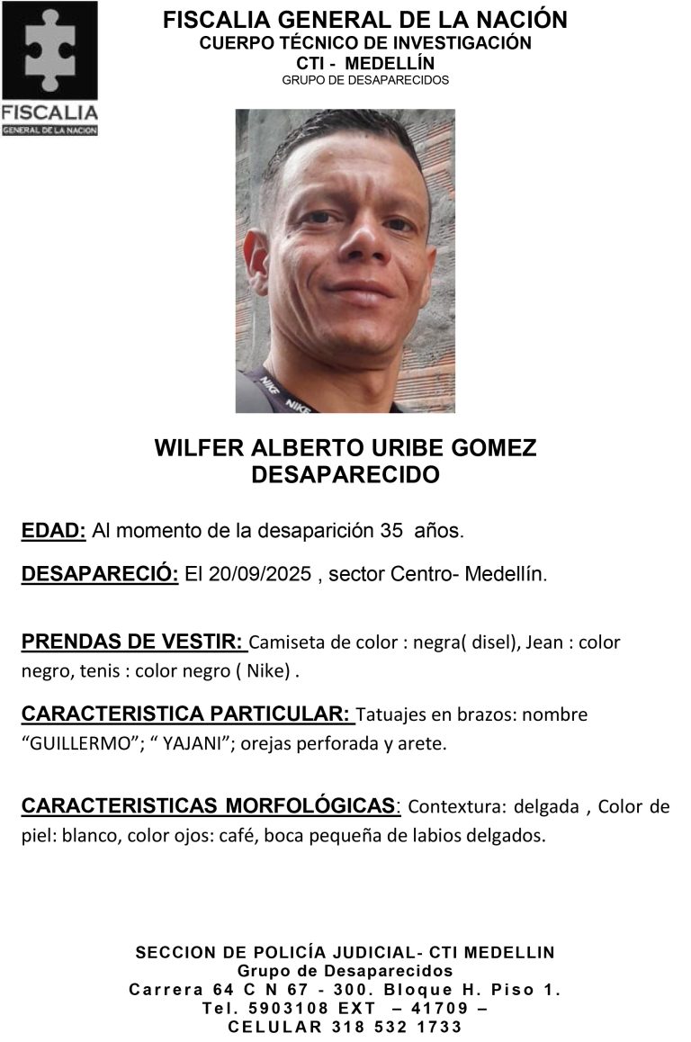 Wilfer Alberto Uribe desapareció en Medellín | Minuto30
