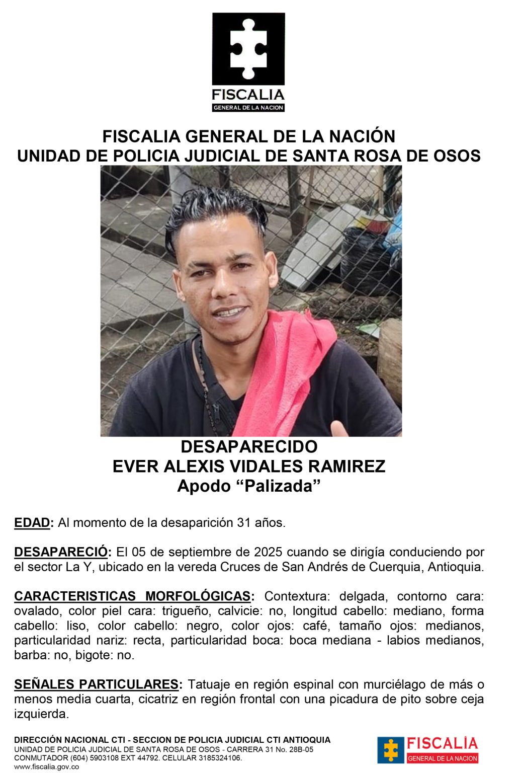 Ever Alexis Vidales desapareció en el municipio de San Andrés de ...