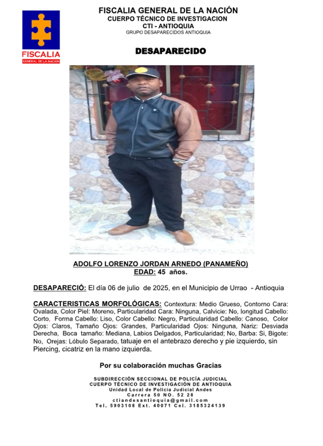 Adolfo Lorenzo Jordan desapareció en Urrao - Minuto30